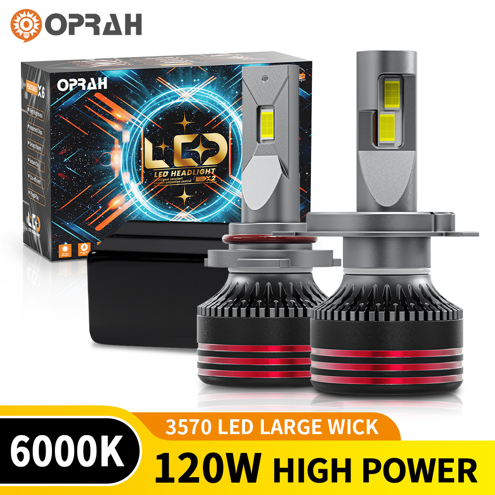 Oprah 2pcs M8 pro 120W High Power Super Bright H4 LED ไฟหน้า 3570 ไฟหน้า H1 H7 H11 9005 9006 880 ...