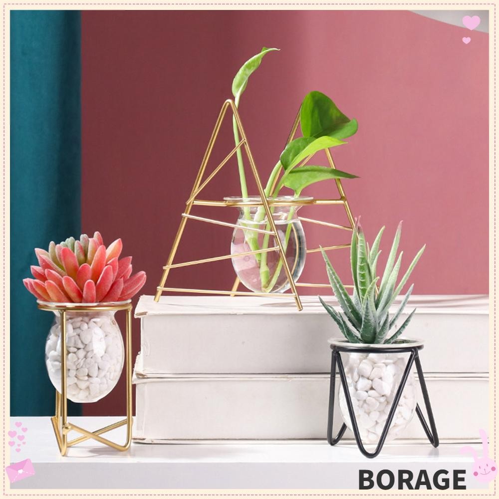 BORAG Terrarium ที่วางโลหะหัตถกรรมพืชกรอบเครื่องประดับเดสก์ท็อปรูปแบบ ...