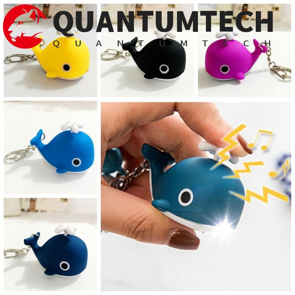 QUANTUMTECH Sea Whale พวงกุญแจ, เสียงพร้อมเสียง LED Whale พวงกุญแจ, เครื่องประดับการ์ตูนแหวนโลหะ ...