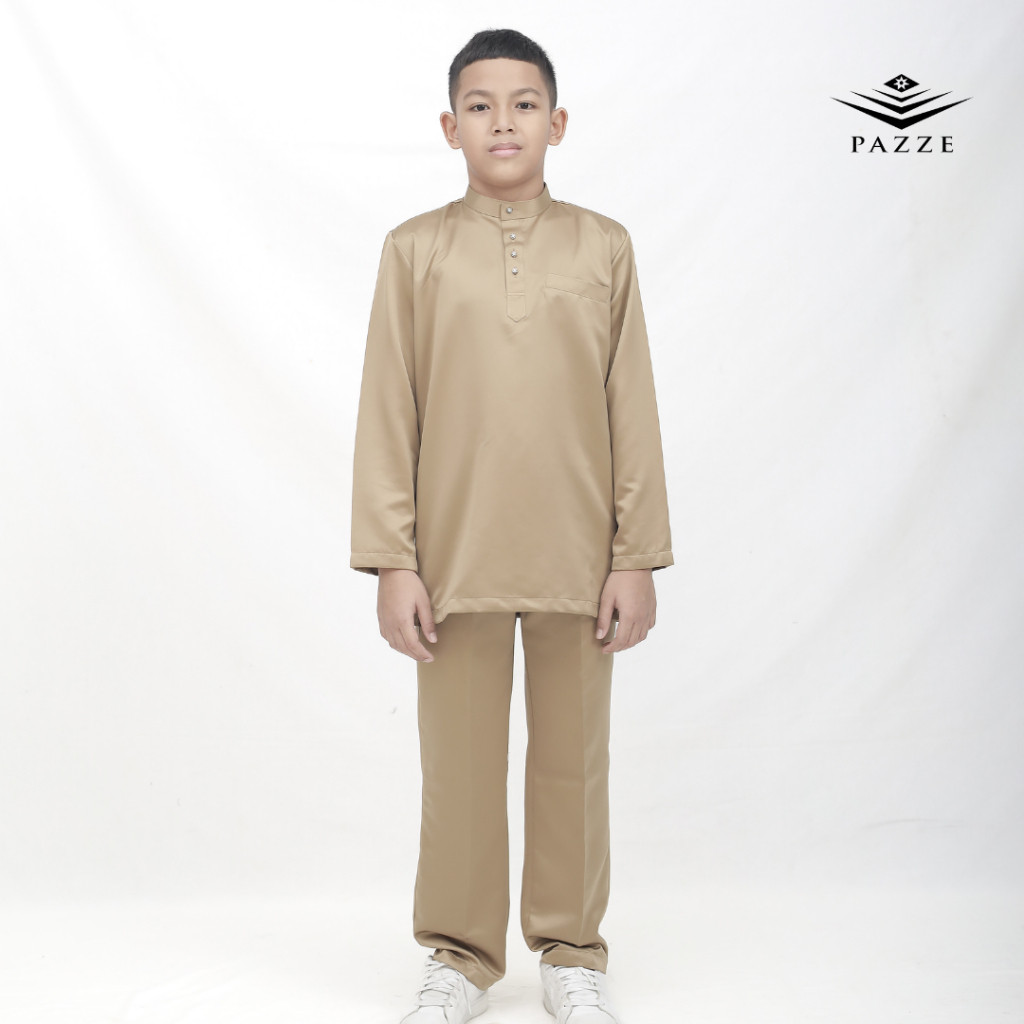 [New Raya 2025] 1-12YR Hazel Brown Baju Melayu Moden Kanak-Kanak ...