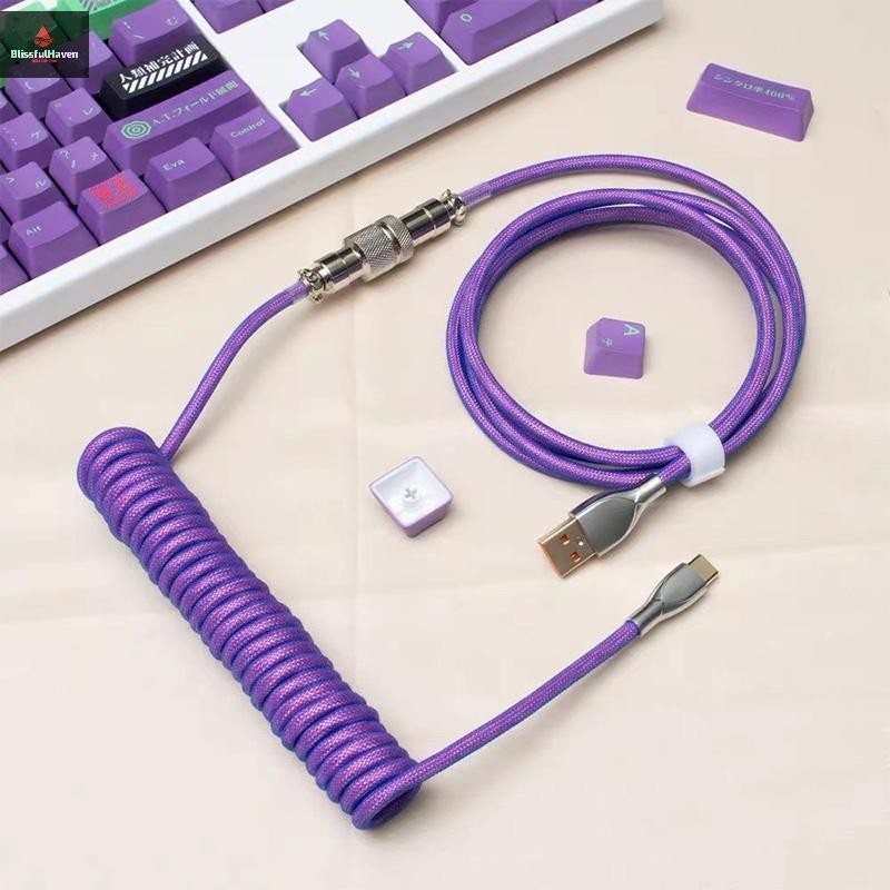 Cod 1.8M Type C Mechanical Keyboard Coiled Cable USB Keyboard Wire ...
