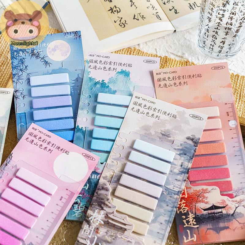 Moonlights1 200PCS สไตล์จีน Writable Sticky Notes อุปกรณ์สํานักงาน ...