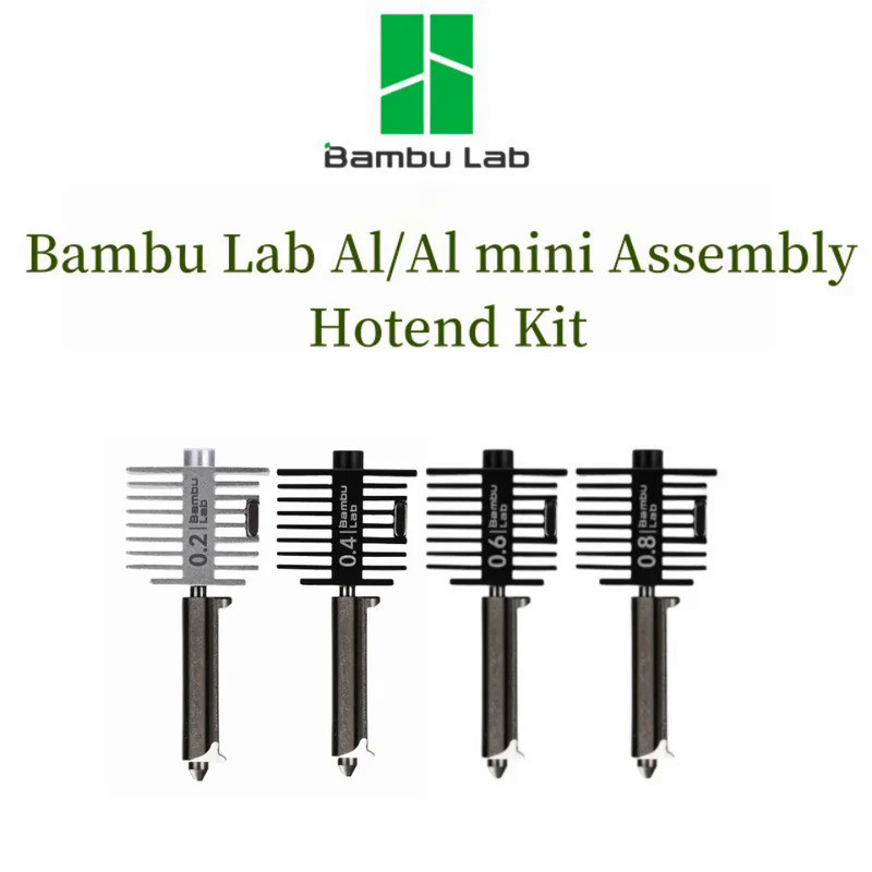 Bambu lab A1 mini Hotend Kit Hardened Steel Nozzle 0.2/0.4/0.6/0.8mm ...