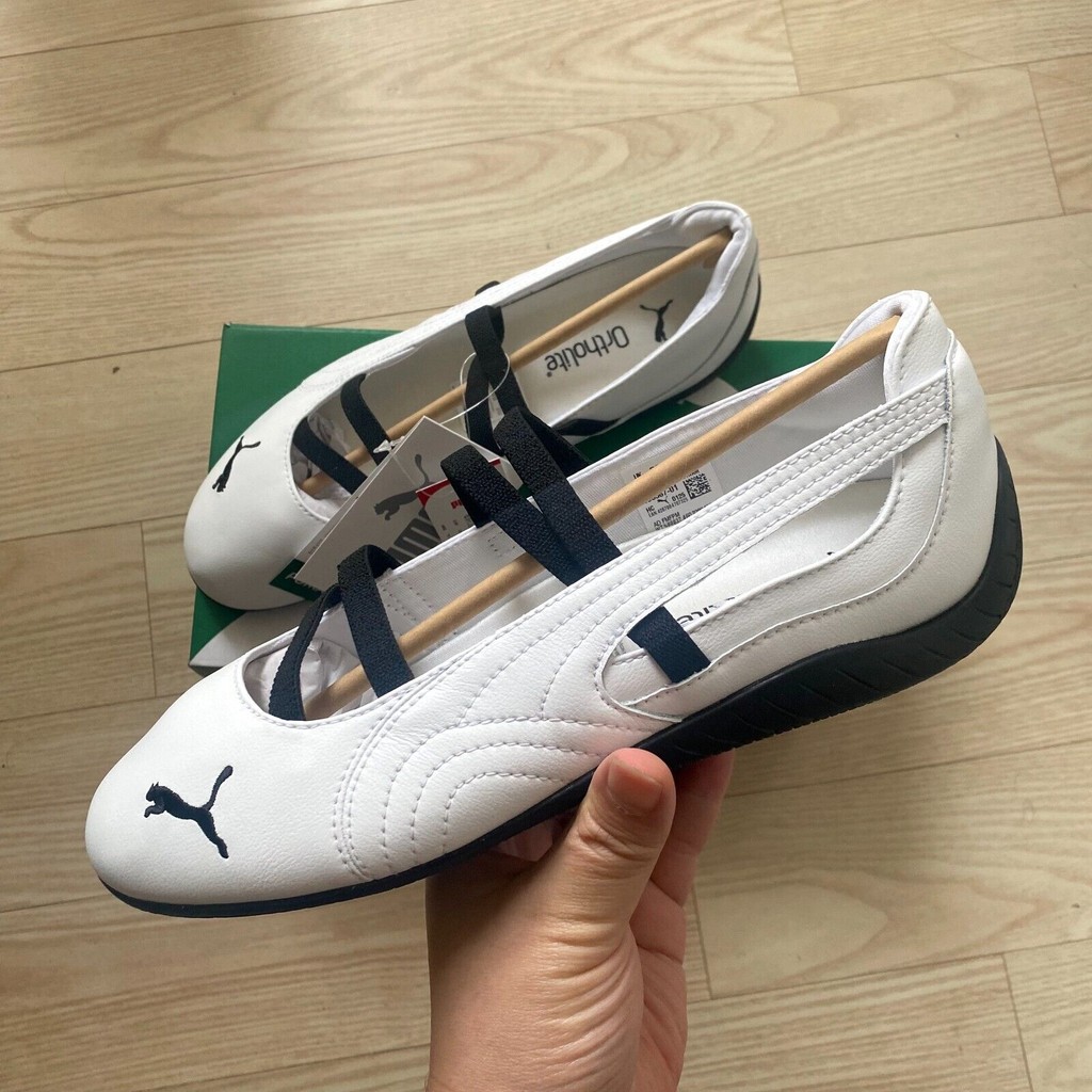 Puma Speedcat Ballet White Black Womens Mary Jane รองเท้าผ้าใบหลาย 1 ...