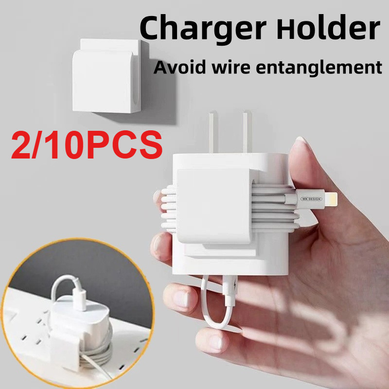 2/10 ชิ้นโต๊ะ Tidy Organiser Charger ผู้ถือสายไฟแบบพกพาคลิปสายไฟทนทาน ...