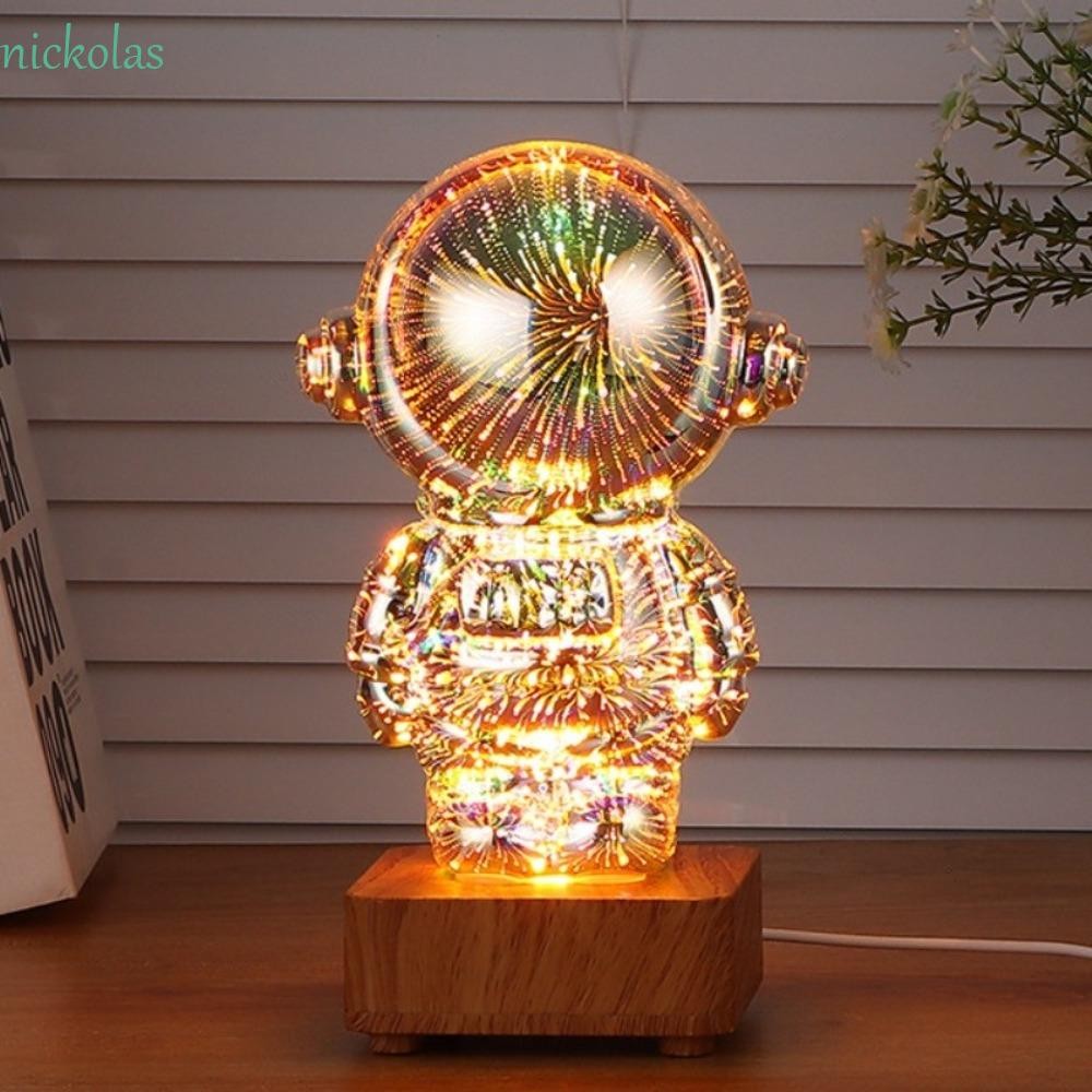 NICKOLAS 3D นักบินอวกาศ Firework Night Light, ความงาม LED USB ...
