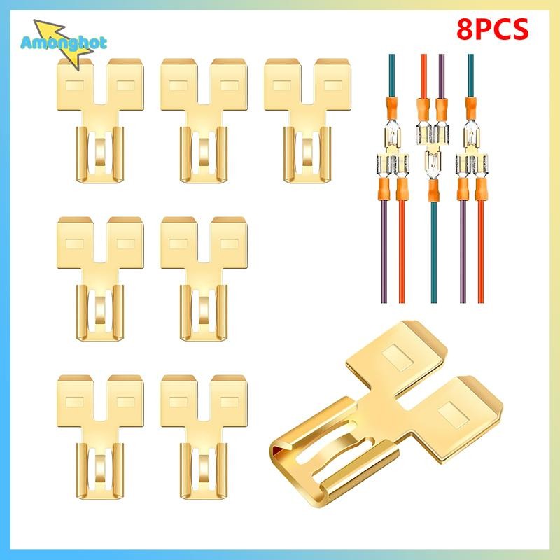 Amonghot> ขั้วต่อ 8 ชิ้น Quick Disconnect ไฟฟ้า Double Piggyback Spade ...