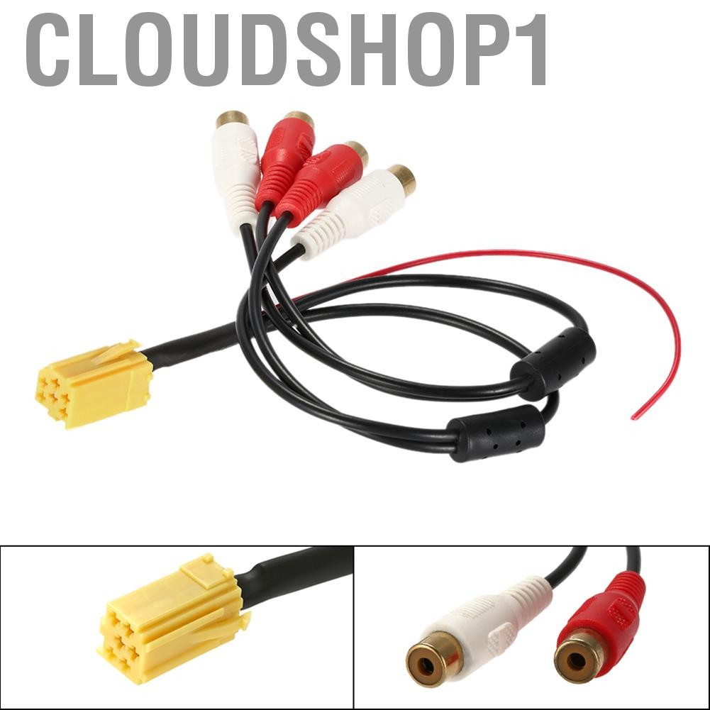Cloudshop1 ยอดนิยม Mini 6 Pin ISO อะแดปเตอร์ Aux Line Out 4 Chinch ...