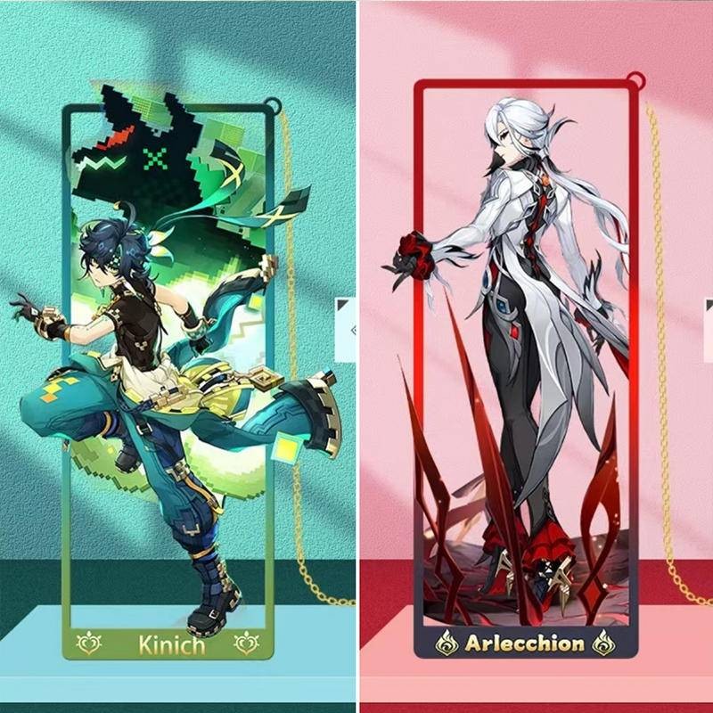 น่ารัก Genshin Impact โลหะ Hollow Bookmark Kinich Turnfire Hunt Kuhul ...