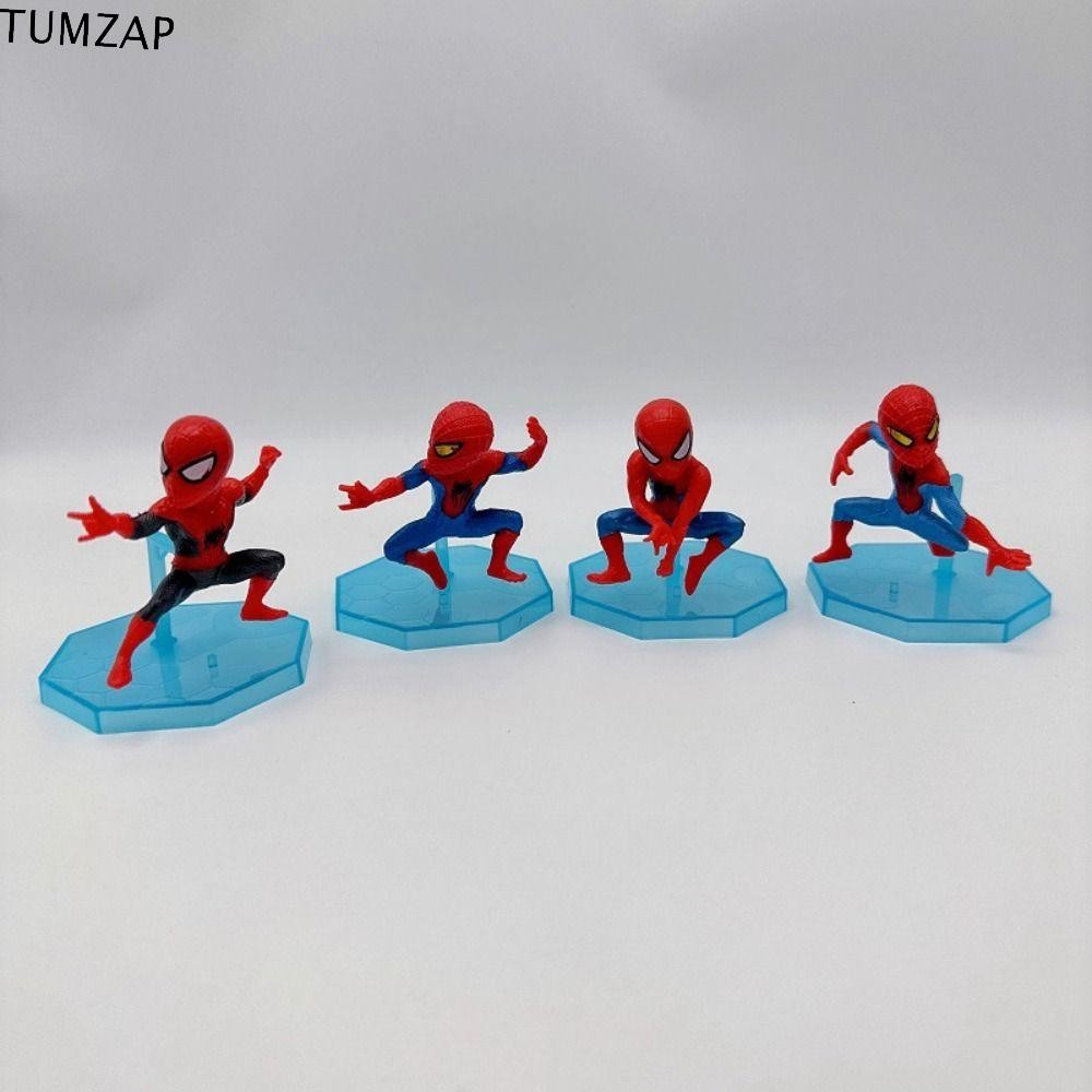 Tumzap 4 ชิ้น/เซ็ต Spider Man ของเล่น, รุ่น Q Marvel Spider Man ของเล่นสะสม, อะนิเมะตุ๊กตา PVC ...