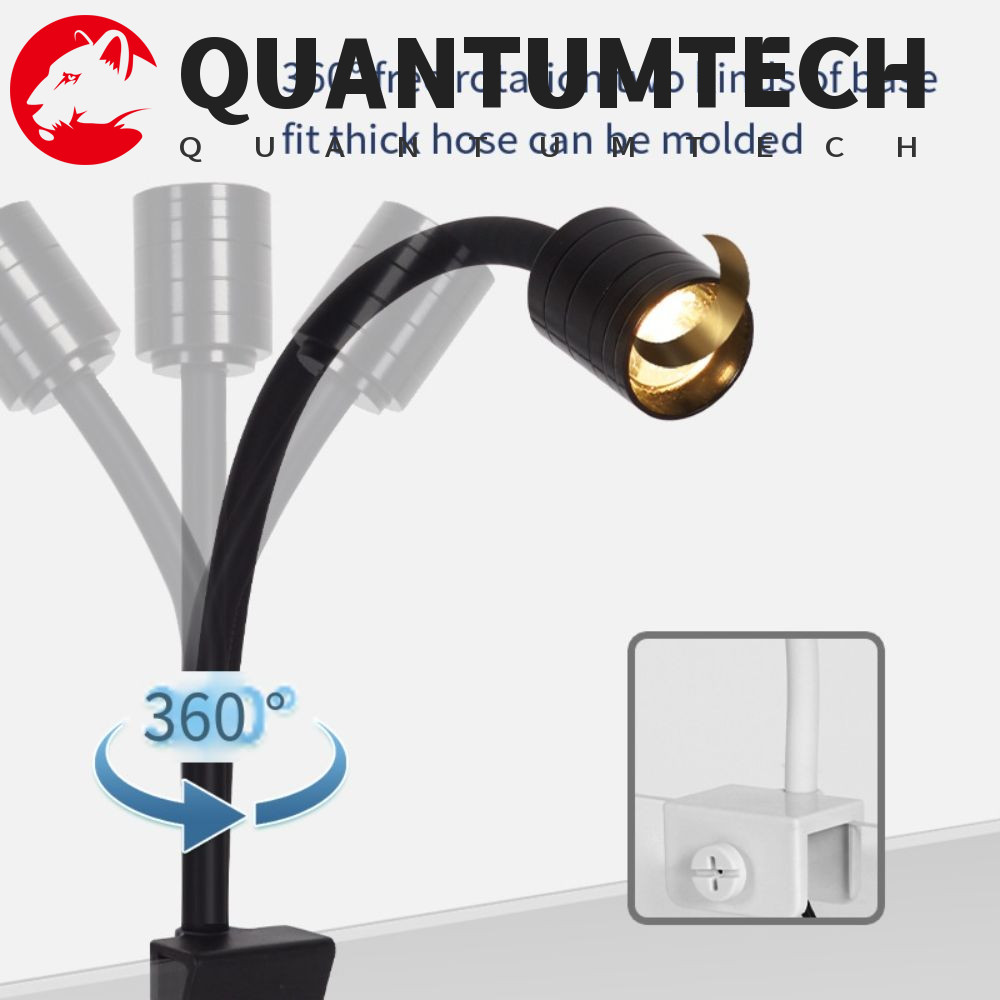 Quantumtech Mini Clip-on โคมไฟ,ปรับ 3W โคมไฟคลิปตู้ปลา,โคมไฟภูมิทัศน์ 360 องศาหมุนประหยัดพลังงาน ...