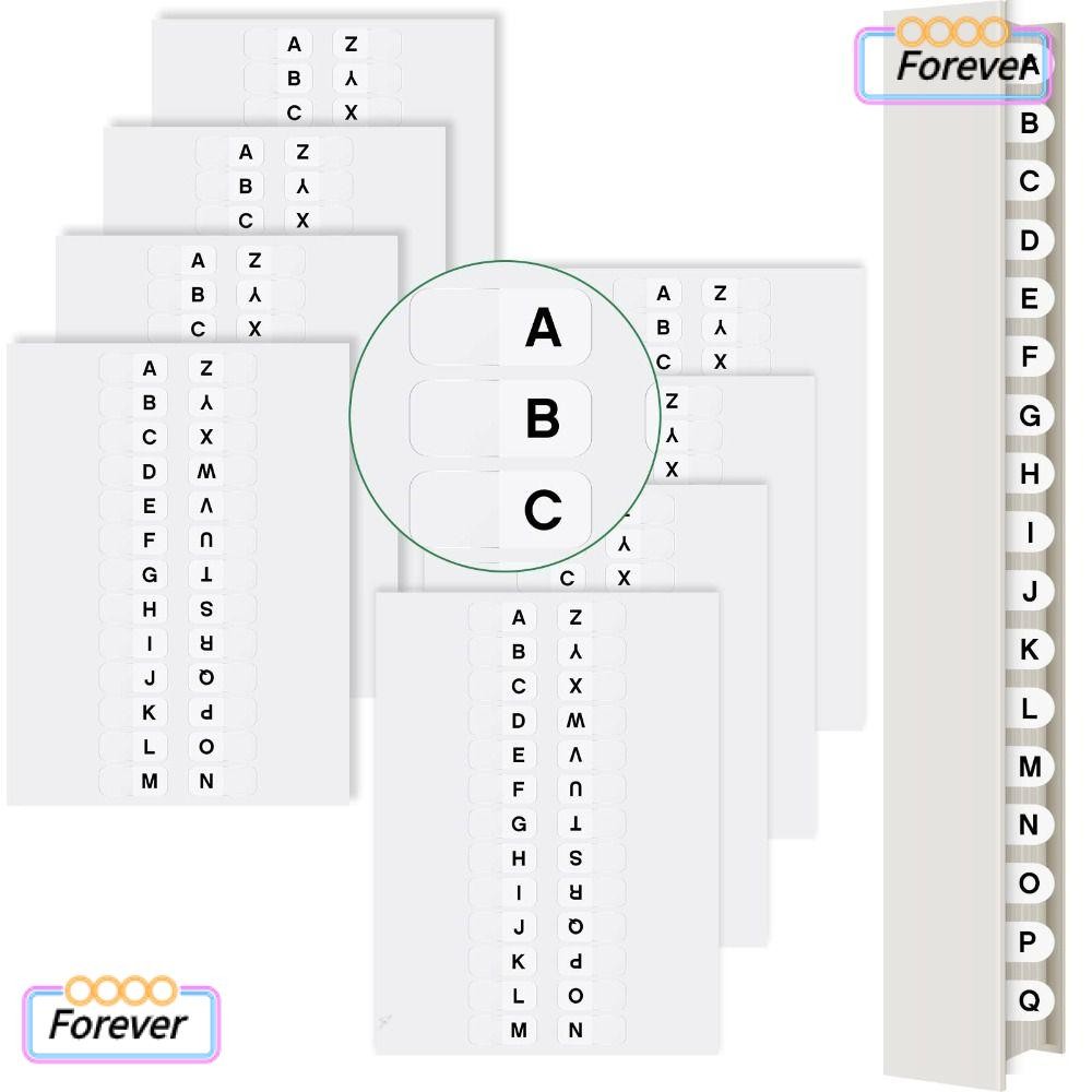 Forever Sticky Tabs, AZ White Index Tabs, Small 208PCS ตัวอักษร Self ...