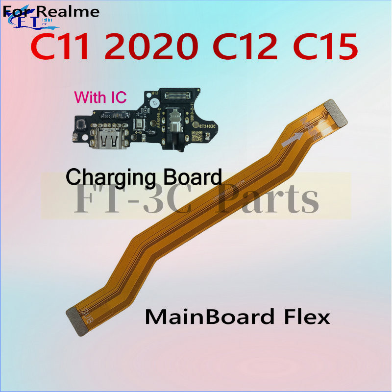 สําหรับrealme C11 2020 C12 C15 USB Dockชาร์จพอร์ตCharger Boardเมนบอร์ด ...