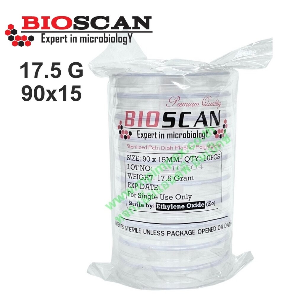 BioScan™ จานเพาะเชื้อพลาสติก Premium 17.5G, 90x15 มม. | Shopee Thailand