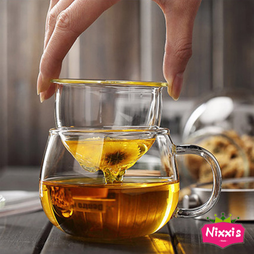 NIS แก้วชงชา พร้อมถ้วยกรองกากชาและฝากปิดในตัว สวยหรูดูแพง Glass teapot ...