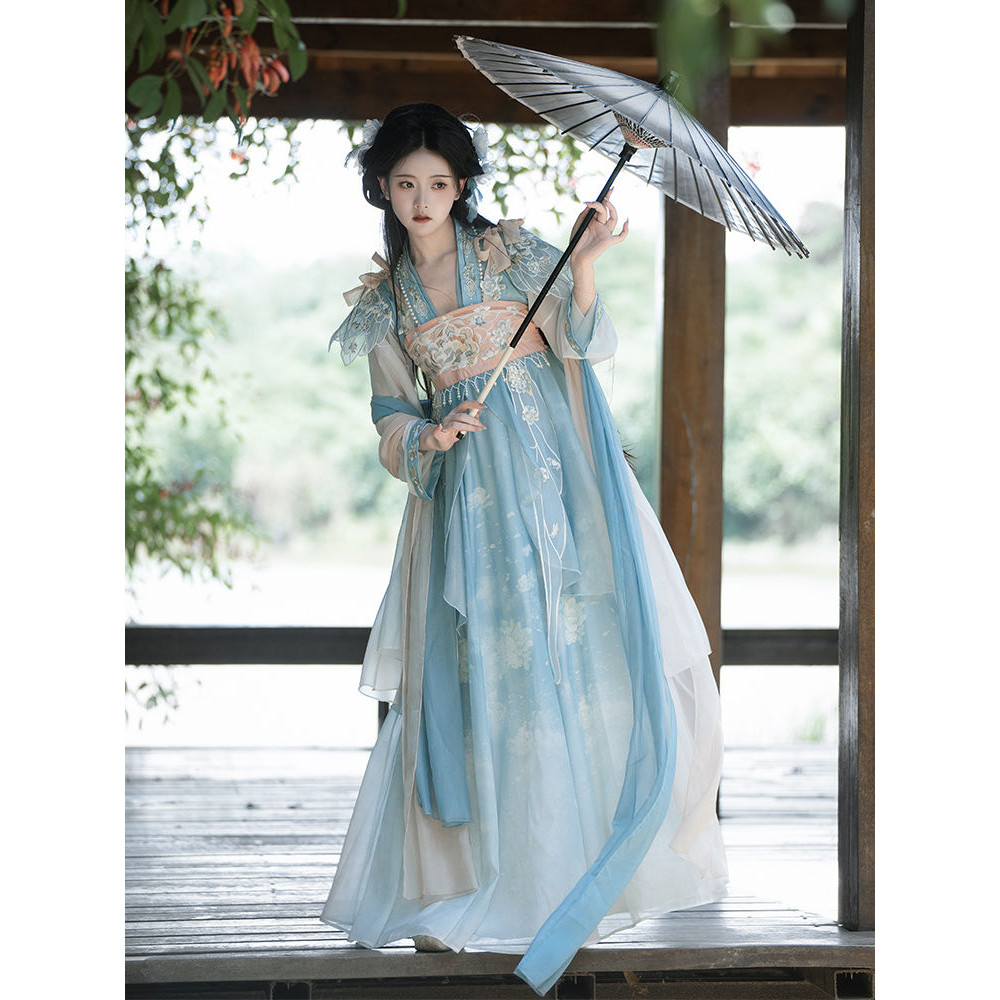 สวยพรีเมี่ยมต้นฉบับhanfu [Dazzling Cloud Sea]กระโปรงยาวนมหญิงชุดองค์ ...