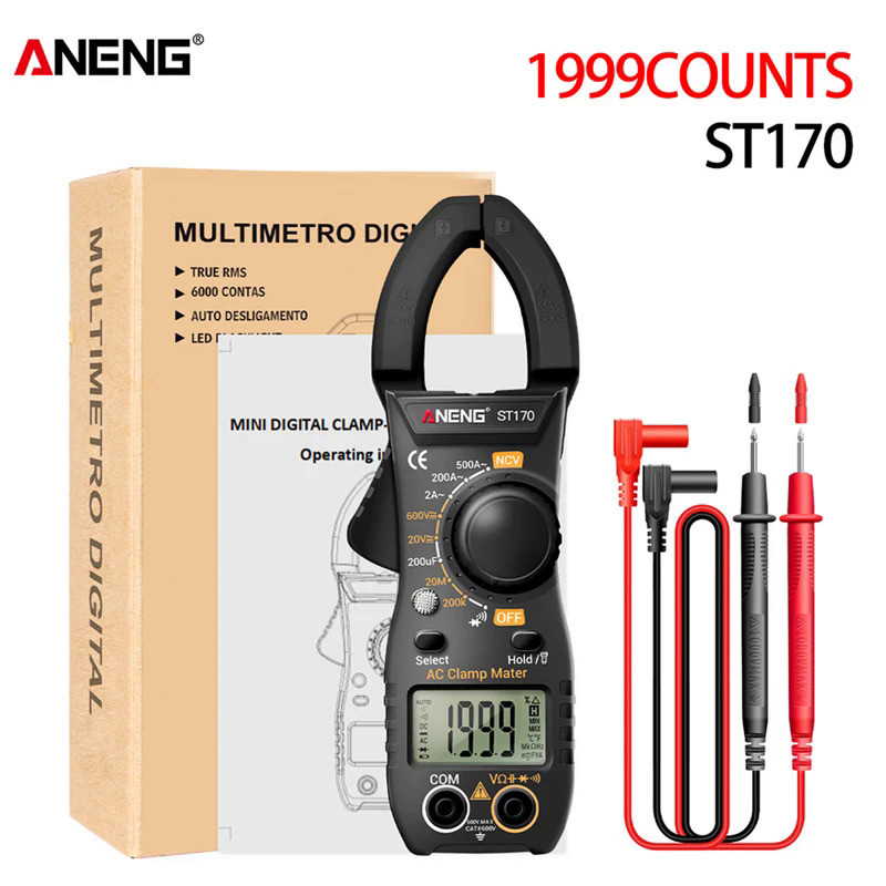 ST170 Professional Digital Clamp Meter DC/AC Current Multimeter Pliers ...