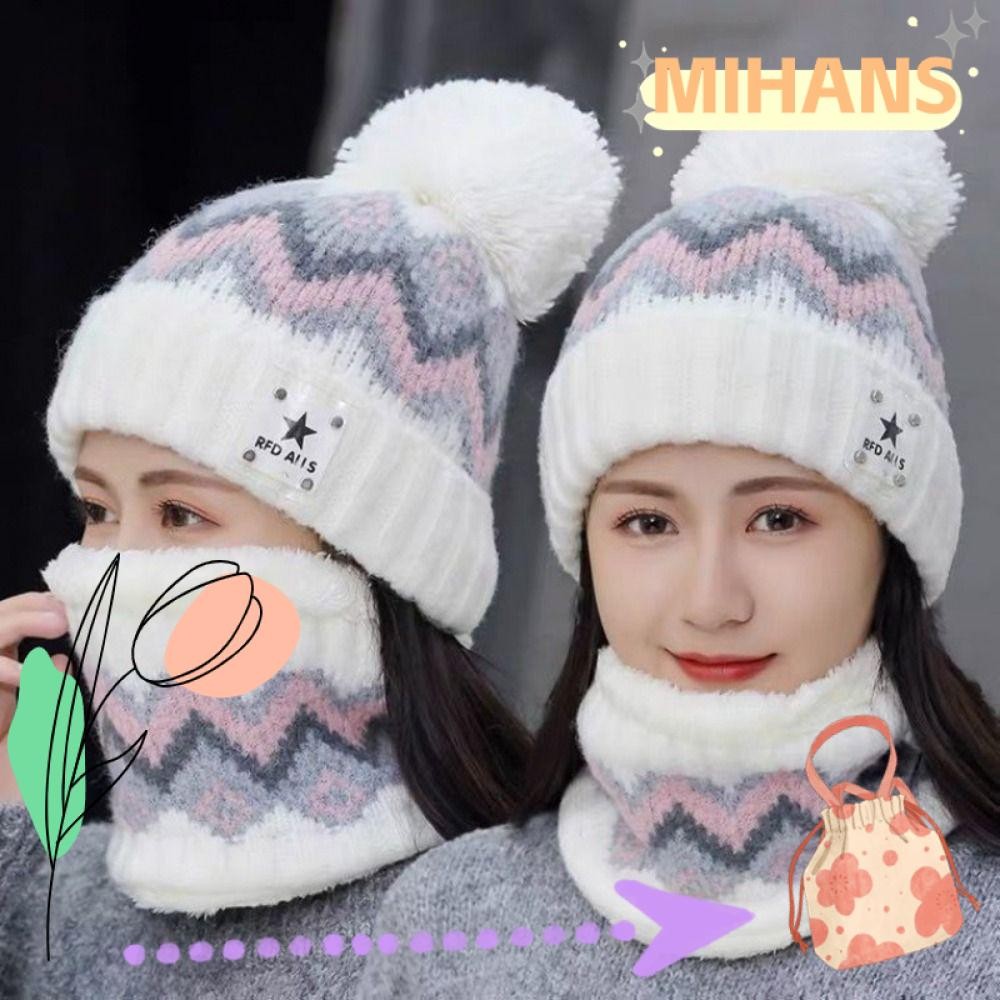 Mih Beanies หมวก, Plus กํามะหยี่กันลมคออุ่น,กลางแจ้งหนาอบอุ่นป้องกันหู ...