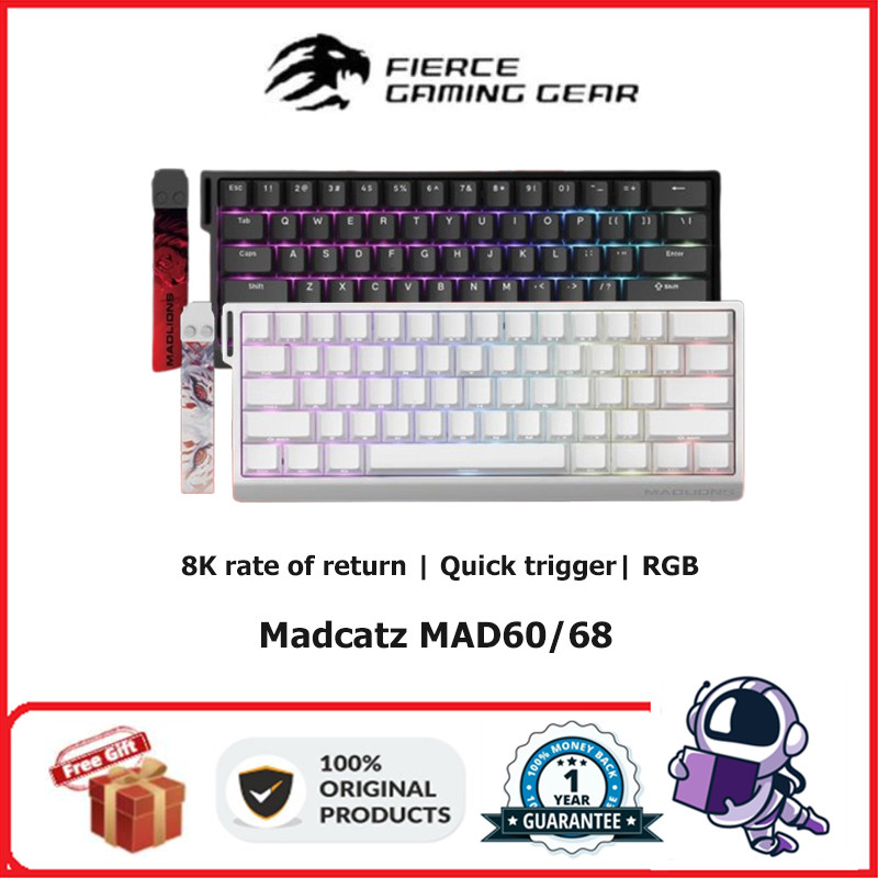 Madcatz MAD 60/68 HE Gaming Keyboard Low Latency Full Key Hot Swap ...