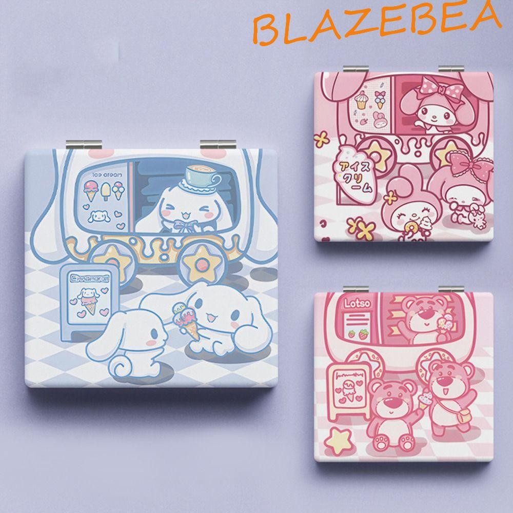 Blazebea กระจกแต่งหน้า Cinnamoroll Kitty การ์ตูน 2X กระจกขยายกระจกโต๊ะเครื่องแป้งหอพักสาวของขวัญ ...