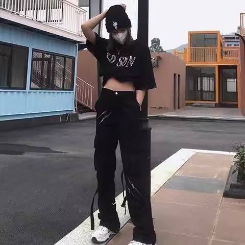 ยุโรปอเมริกัน High Street Hip Hop hiphop กางเกงขายาว ins Str | Shopee Thailand