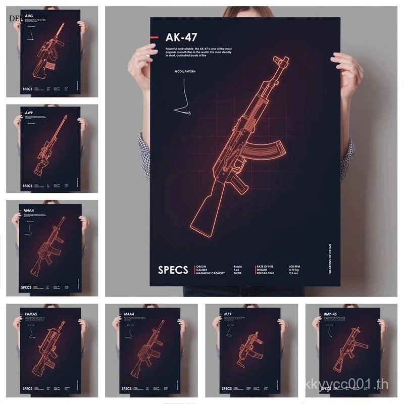 ปืน Ak 47 ,Famas Cs Go Neon ภาพพิมพ์ผ้าใบโปสเตอร์ปืนสุดเท่ Cs Go Neon ...