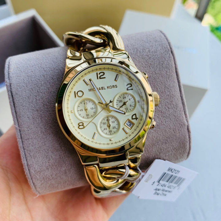 Michael Kors Runway Twist Chronograph Gold-tone Ladies Watch MK3131 ...
