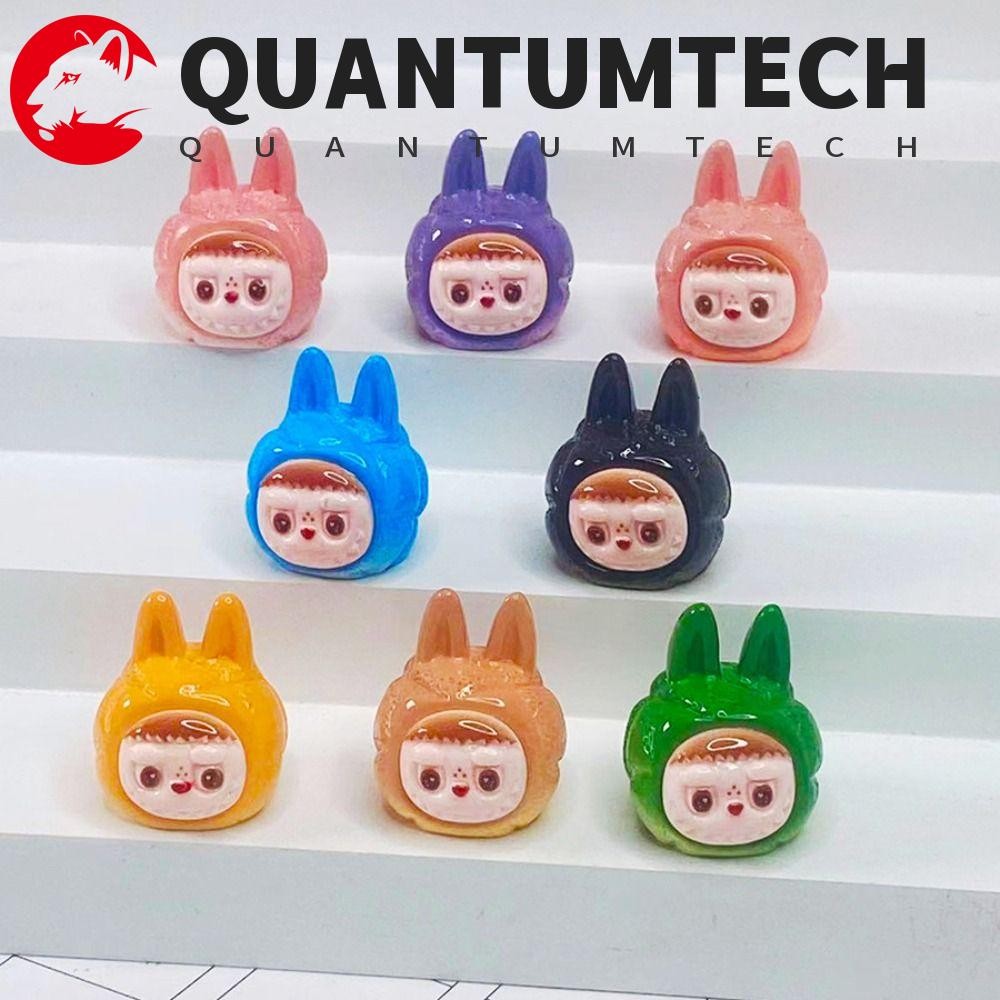 QUANTUMTECH 8pcs Labubu เรซิ่นการ์ตูน Figurine, Mini หัตถกรรม Labubu ตุ๊กตา, Miniature Figurines ...