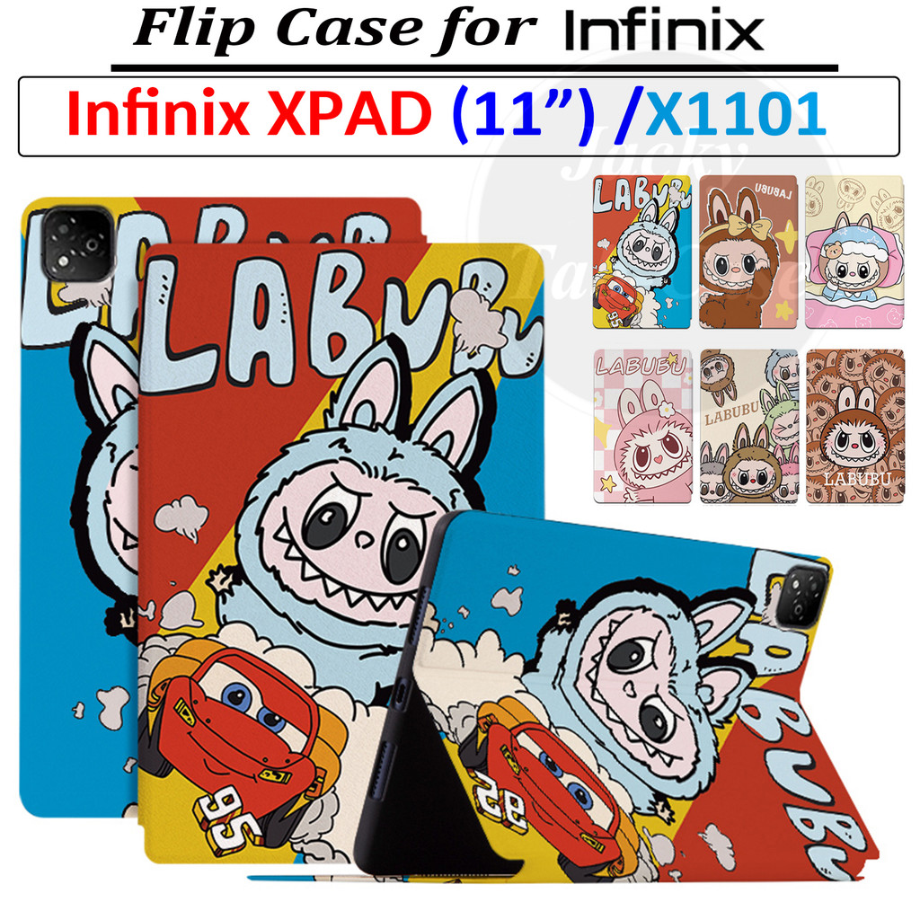 สําหรับ Infinix XPAD แท็บเล็ต 11 นิ้ว FHD+ 2024 X1101 X1101B แฟชั่น LABUBU เคสหนัง Flip Stand ...