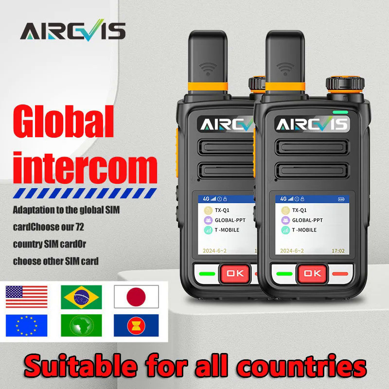 Global POC Walkie Talkie, Internet 4G, 2PCS Two-way Radio, Long Range ...