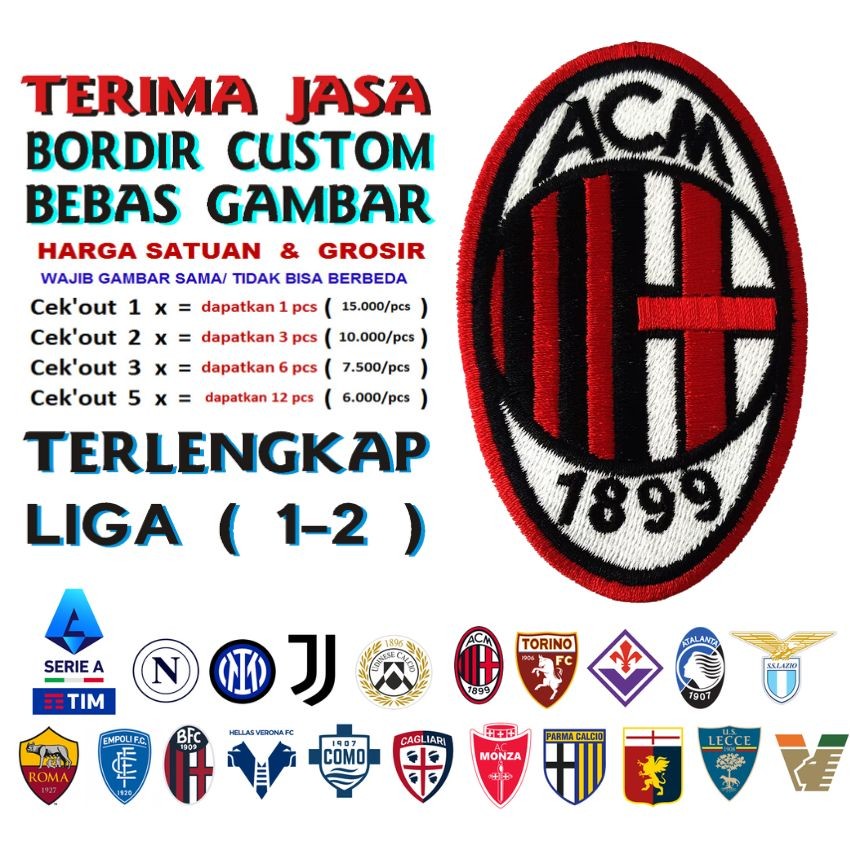 Ac MILAN PATCH EMBROIDERED BET LOGO/EMBLEM FOOTBALL CLUB SERIE อิตาลี ...