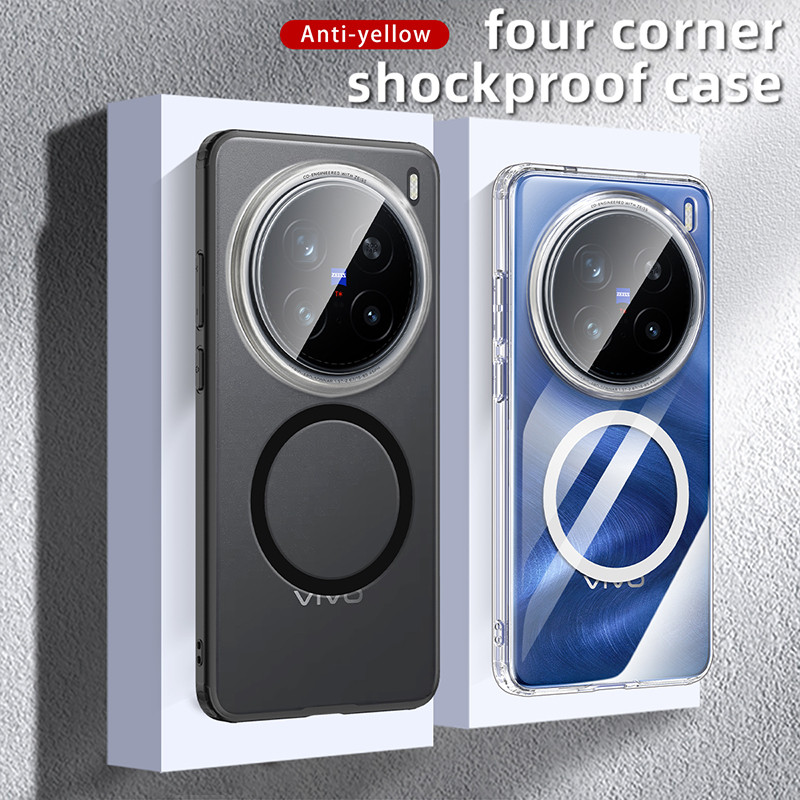 สําหรับ Vivo X200, X200 Pro, X200 Pro Mini Case ELVEV คริสตัล Clear Hard PC กันกระแทกฝาครอบดูด ...