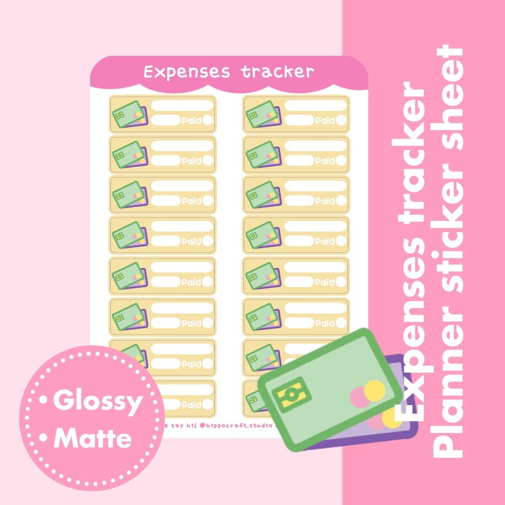 Expenses tracker | Kawaii tracker sticker sheet สติ๊กเกอร์บันทึกค่าใช้ ...