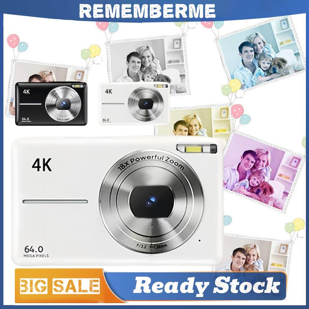 กล้องดิจิตอลสําหรับเด็ก 64MP 1080P กล้องขนาดเล็กขนาดกะทัดรัด 16X ซูม ...