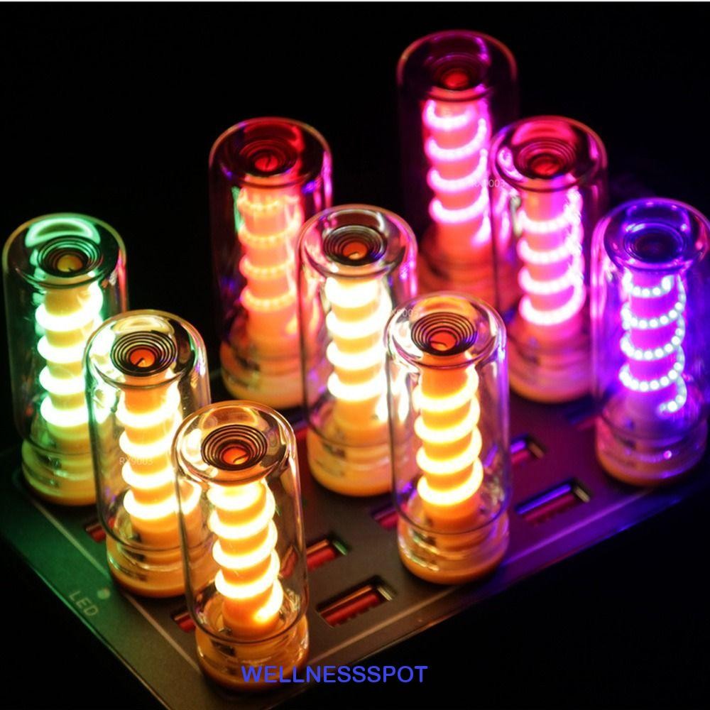 WELLNESSSPOT USB Night Light, Touch Control Dimming LED บรรยากาศโคมไฟ,แก้วขวดรูปร่างเกลียวเส้นใย ...