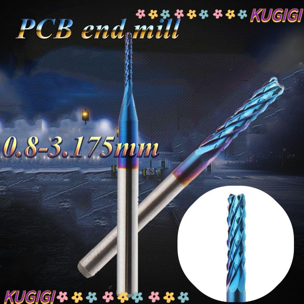 KUGIGI 0.8-3.175 มม. PCB ดอกเอ็นมิลล์|CNC Router Bits เครื่องตัดขอบก้าน ...