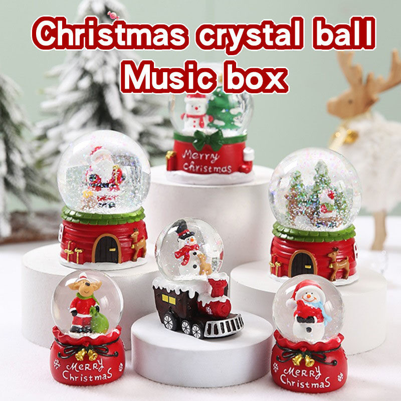 (8x8x12ซม.) กล่องดนตรีลูกบอลคริสตัลซานตาคลอส ของขวัญคริสต์มาส ...