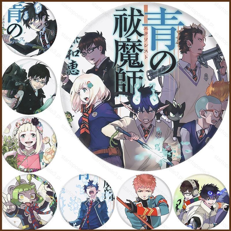 St3 Blue Exorcist Tinplate Badge ขนาดเล็กรอบกระจกพวงกุญแจจี้อะนิเมะ ...