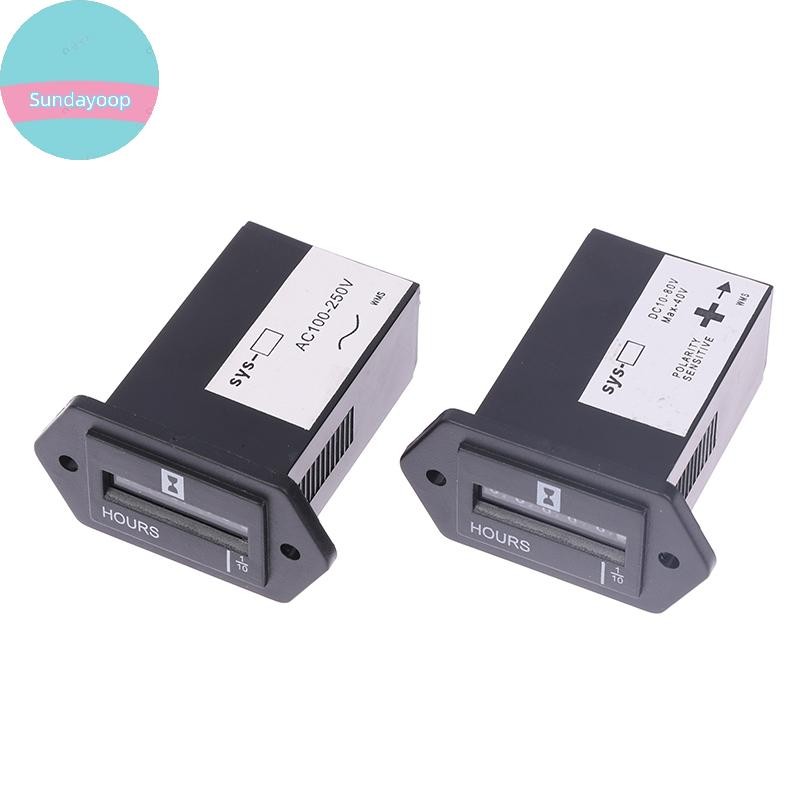 Sund 6 หลัก 100-250V AC 10-80V DC Hour Meter, Complete Sealed Quartz Timer Counter SYS-1 TH ...