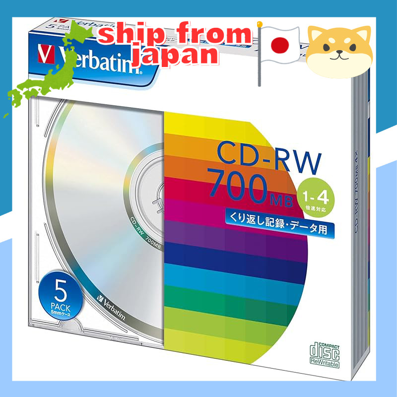 Verbatim Rewritable CD-RW 700MB Silver Discs - 5 Pack (1-4x Speed ...