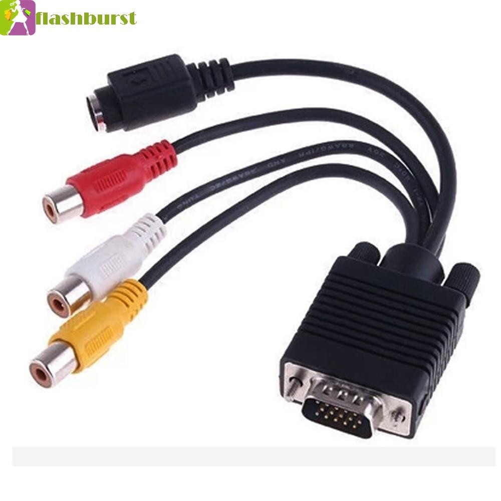 FLASHBURST VGA TO S-Video PC คอมพิวเตอร์แล็ปท็อปวิดีโอเสียง SVGA 3 RCA TV Out Converter | Shopee ...