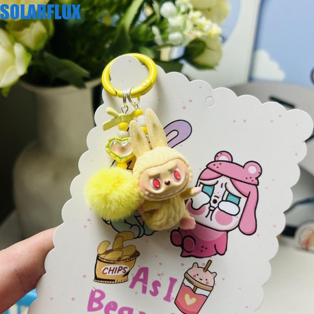 SOLARFLUX Lazy Yoga Labubu Doll, ซิลิกาเจล Plush Ball Flocking Labubu ...