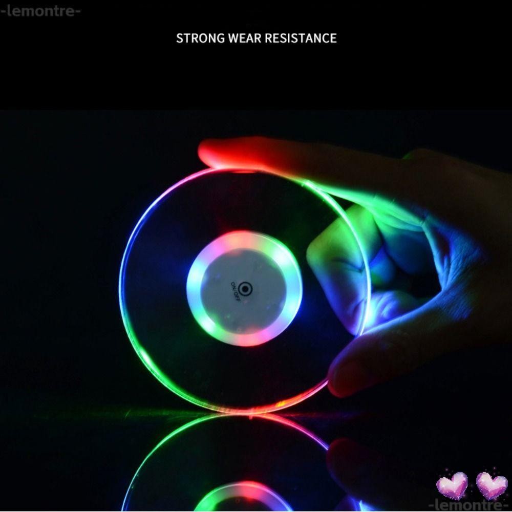LEMONTRE LED Luminous Coaster, 10 ซม.อะคริลิคค็อกเทล Coaster,คุณภาพสูง ...