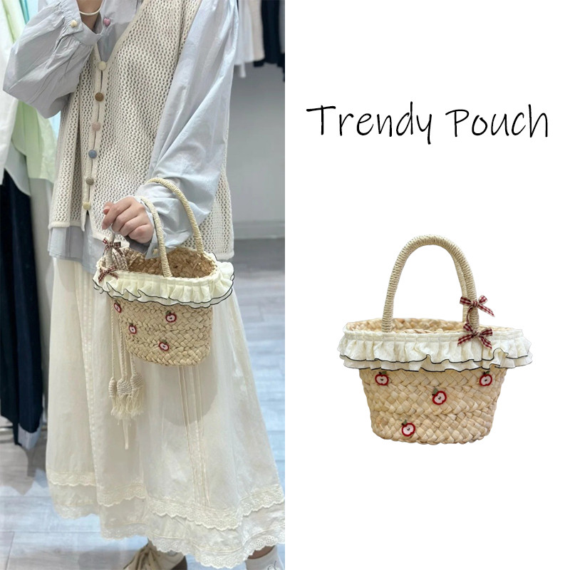 TRENDY POUCH รองเท้าแตะฟางหวานสำหรับผู้หญิงสำหรับไปทำงาน | Shopee Thailand