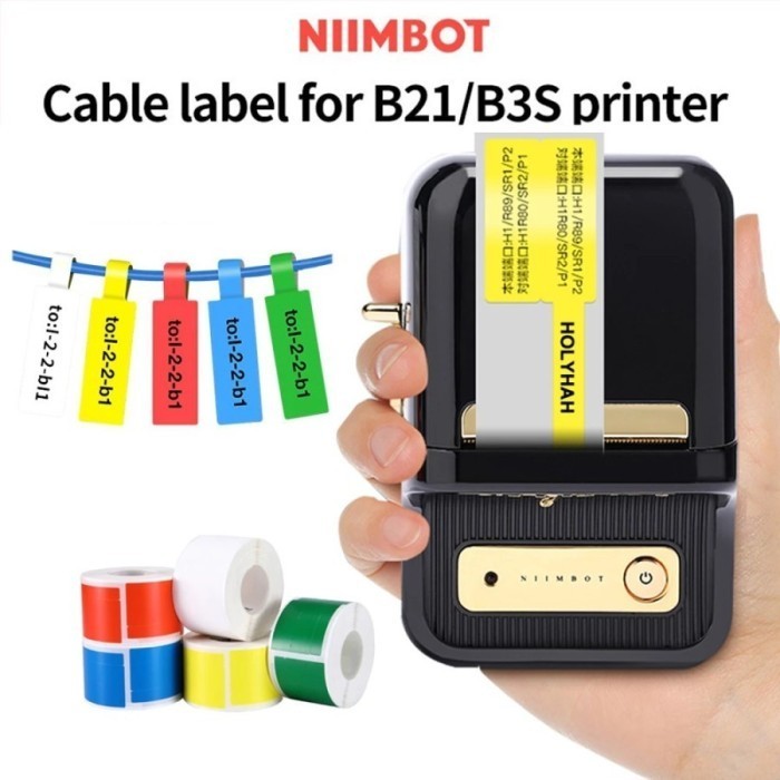 Niimbot B21 B3S B1 CABLE TAG LABEL CABLE STICKER THERMAL PAPER STICKER ...