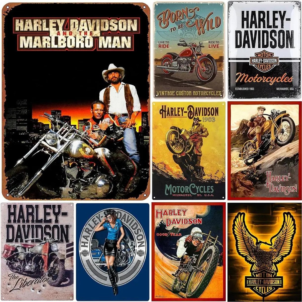Vintage American Motorcycle Tin Sign Born to be Wild Metal Wall Decor ...