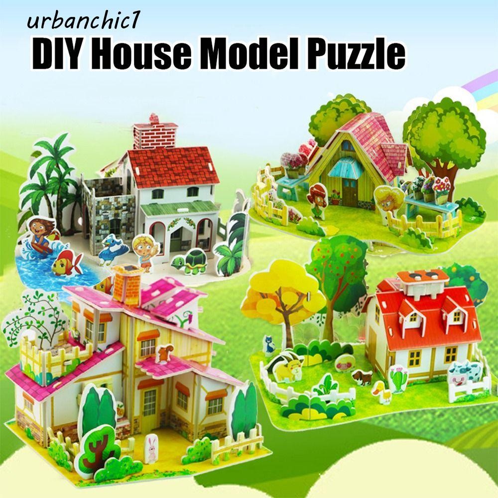 Urbanchic Building 3D Puzzle, 3D Puzzle จิ๊กซอว์กระดาษ DIY House Model ...