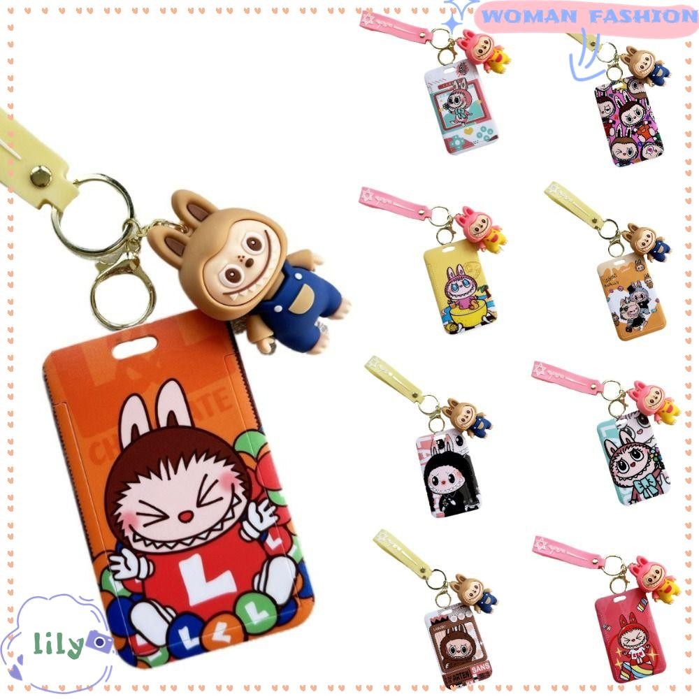 Lily Labubu พวงกุญแจตุ๊กตา ภาพการ์ตูนสําหรับ Bubble Mart แหวนกุญแจรถ ...