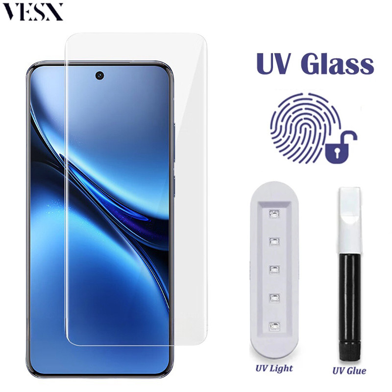 ฟิล์มกระจกกาว UV รุ่นใหม่ล่าสุด แบบจอโค้ง VIVO X200 X100 X90 X80 X70 V50 V50E V40 V40E V30 V30E ...