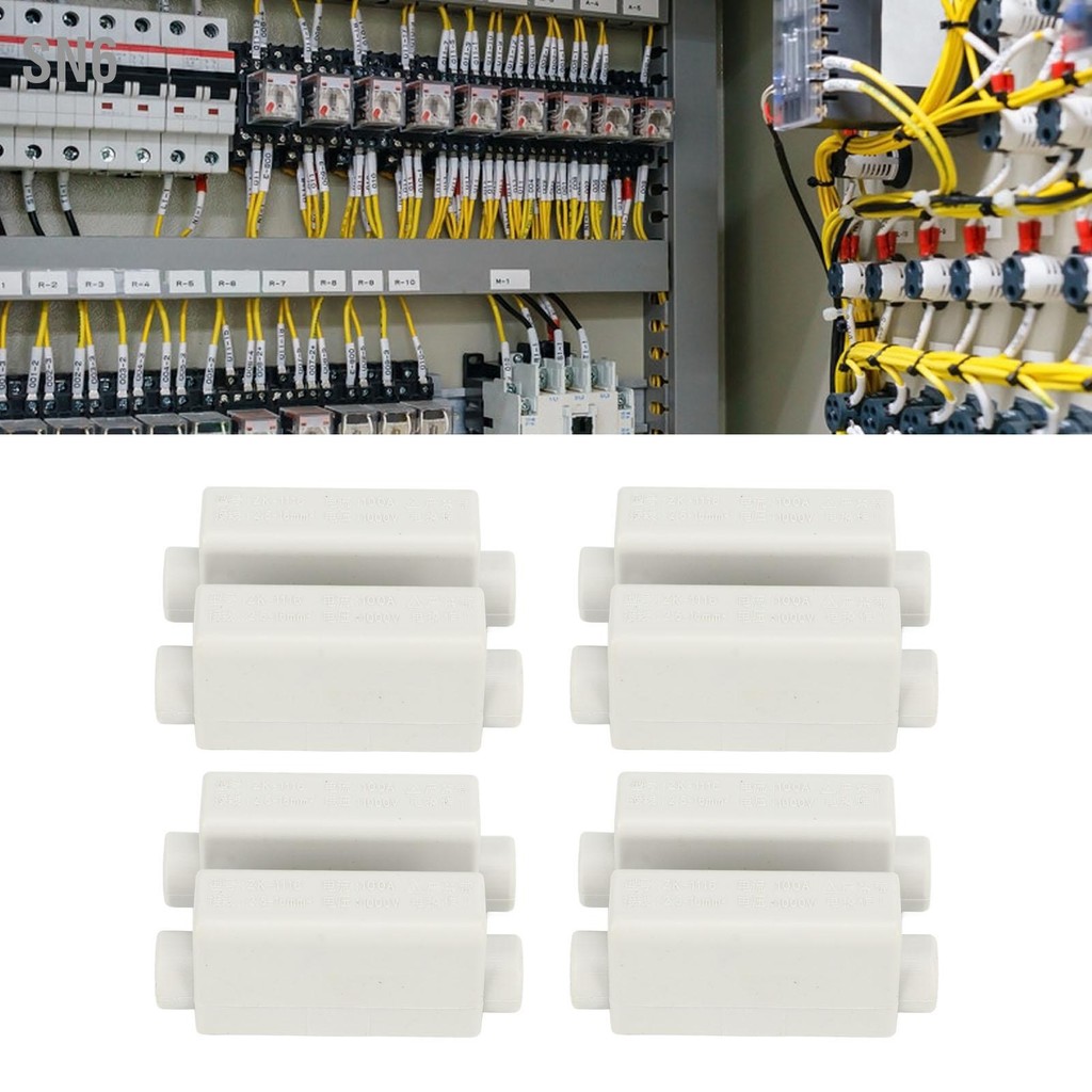 SN6 4pcs Splice Terminal Block 1000V 100A 2.5-16mm² 2 in Out Power ZK ...